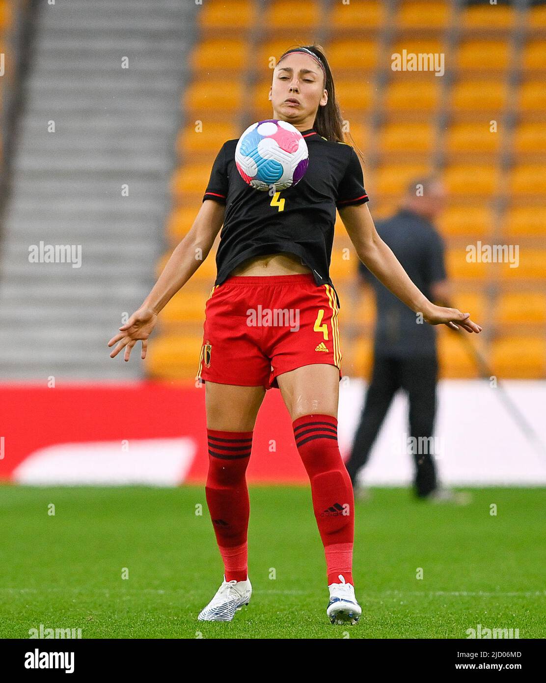 Belgium's Amber Tysiak pictured in action during the friendly match ...