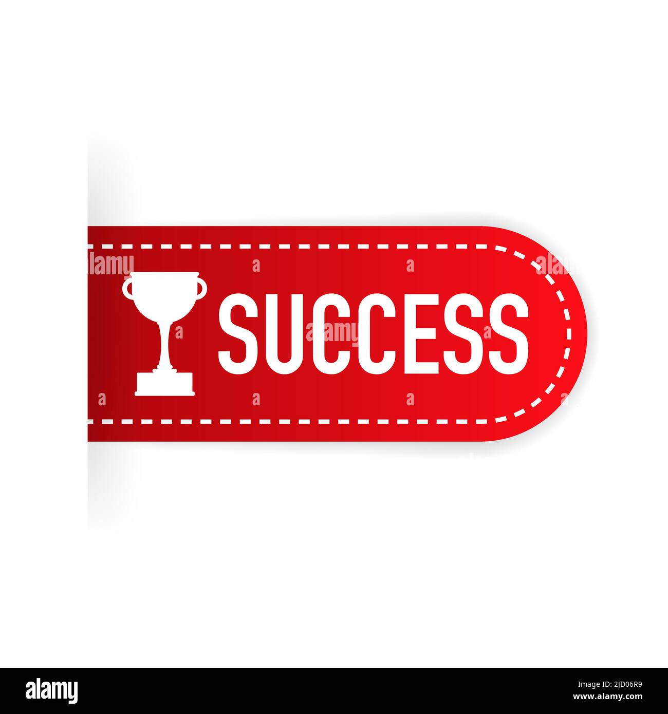 Success red label on white background. Winner cup. Vector illustration ...