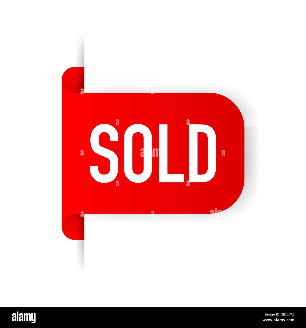 Sold red label on white background. Vector illustration Stock Vector ...