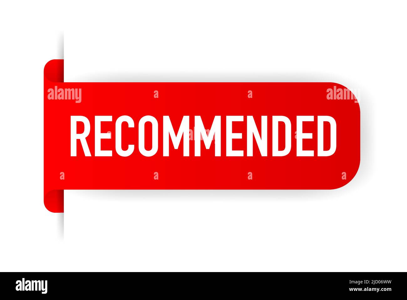 Recommended red label on white background. Vector illustration Stock ...