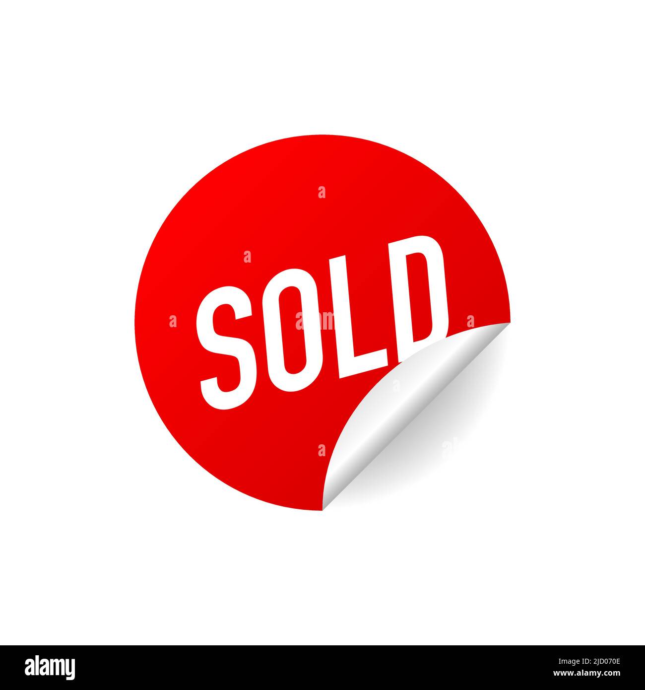 SOLD. Realistic red badge. Product advertising. Web design. Vector ...