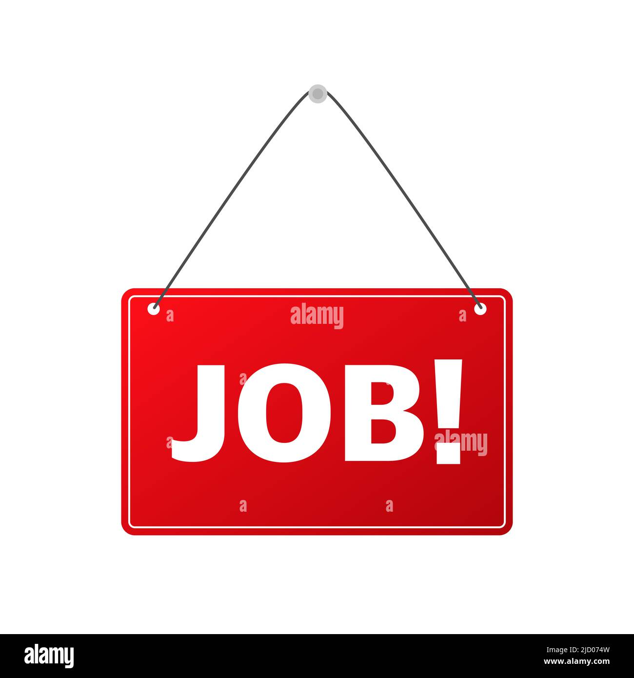 Job red business banner on door. Vector illustration Stock Vector Image ...