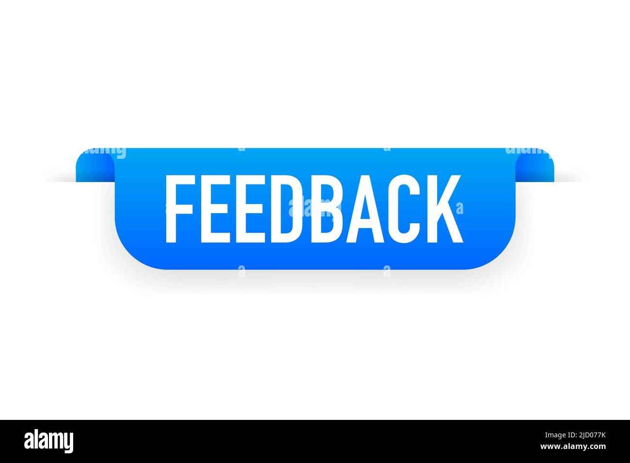 Feedback blue label with white background. Vector illustration Stock ...