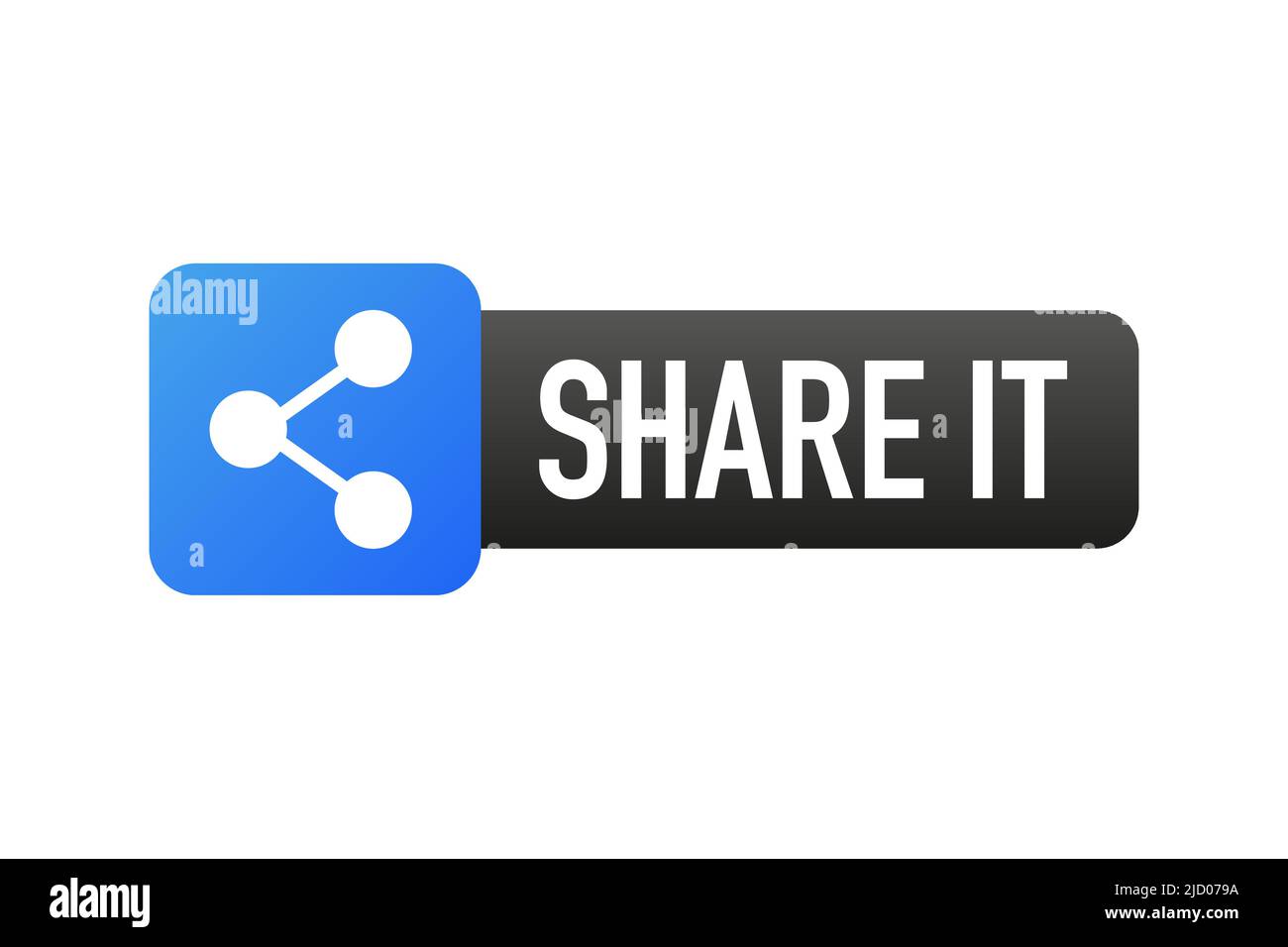 Share it blue and black banner. Flat label. Vector illustration Stock ...
