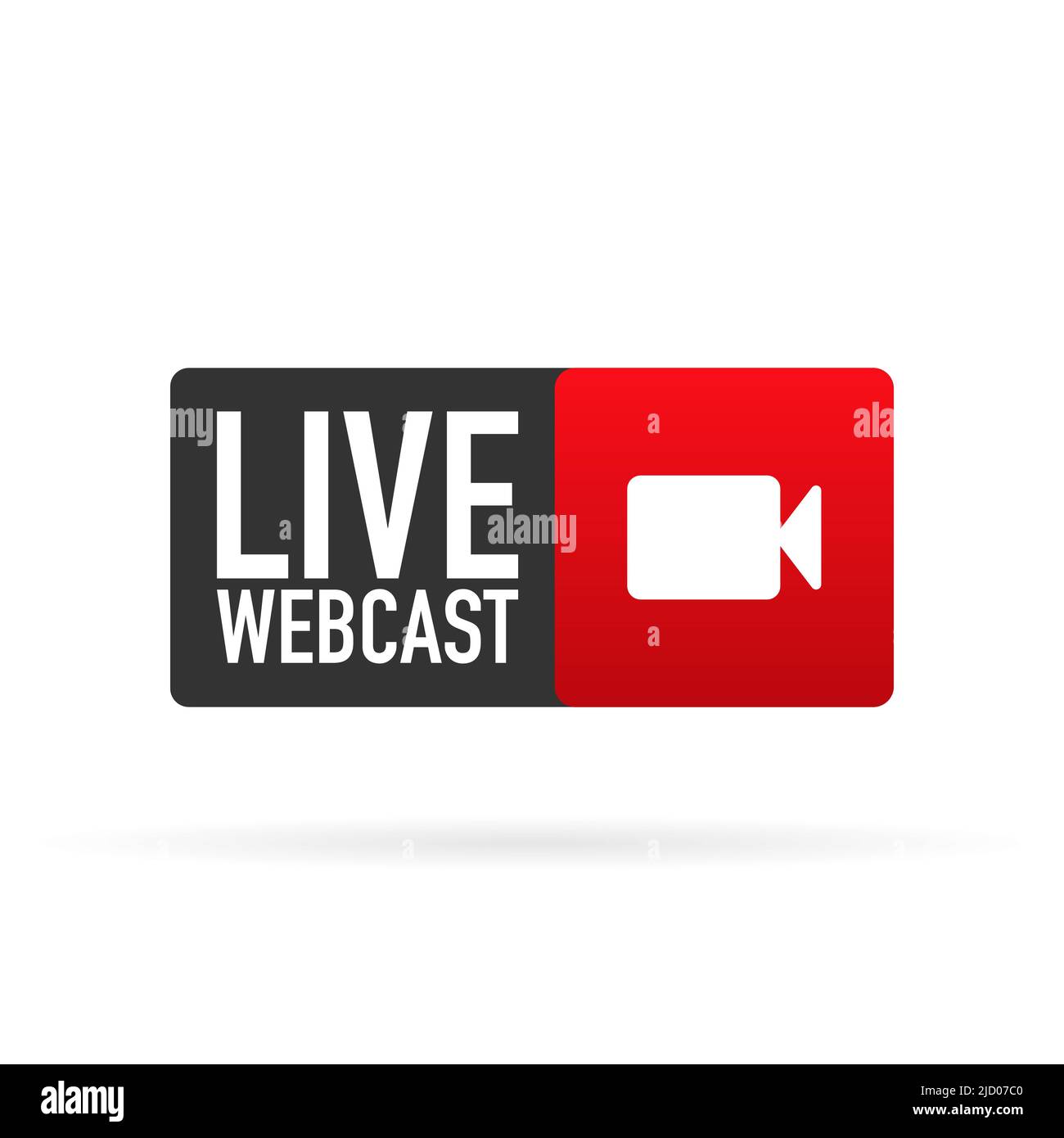 Live webcast red banner. Flat label. Vector illustration Stock Vector ...