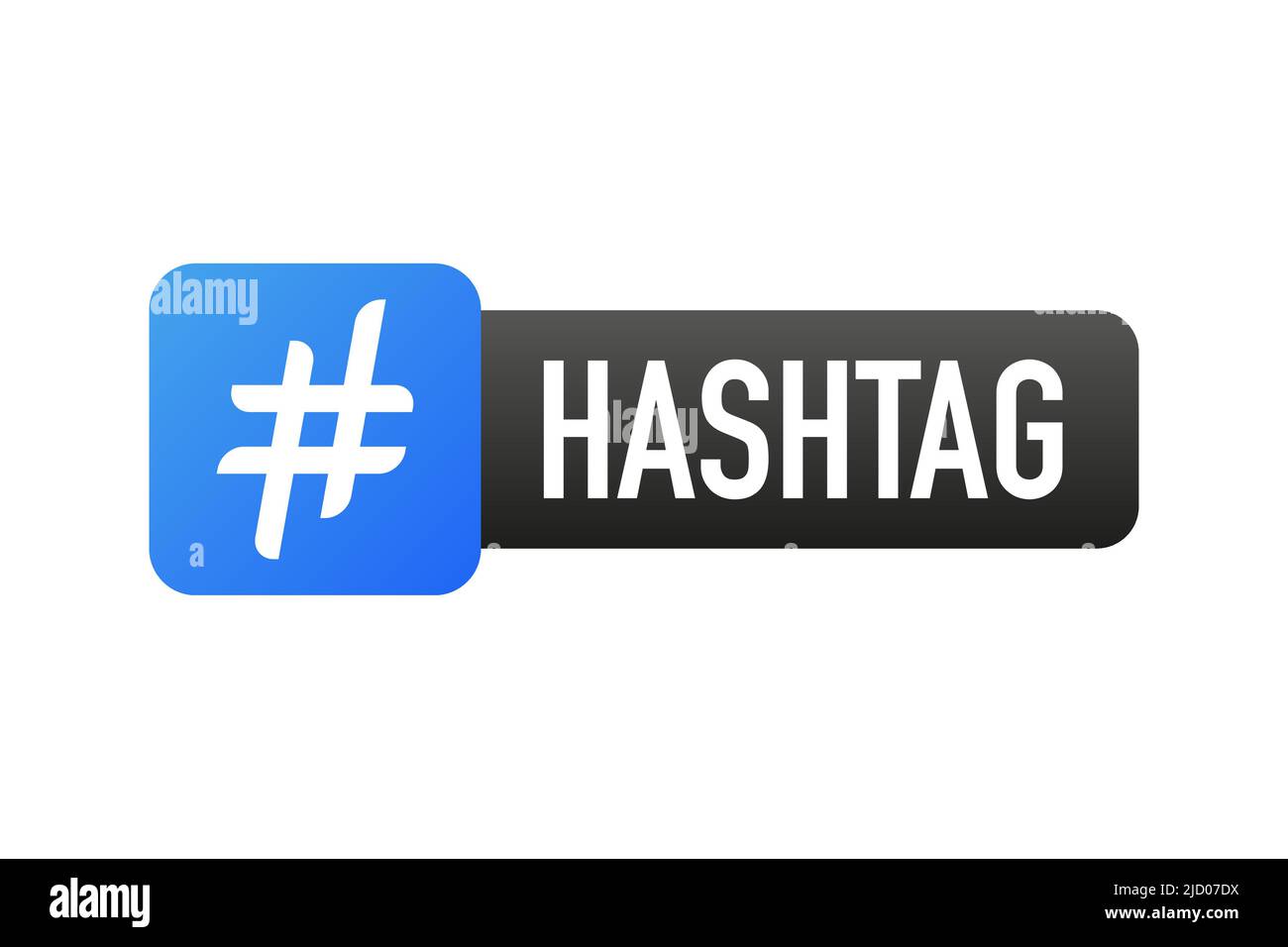 Hash tag lable on white background. Flat banner. Vector illustration ...