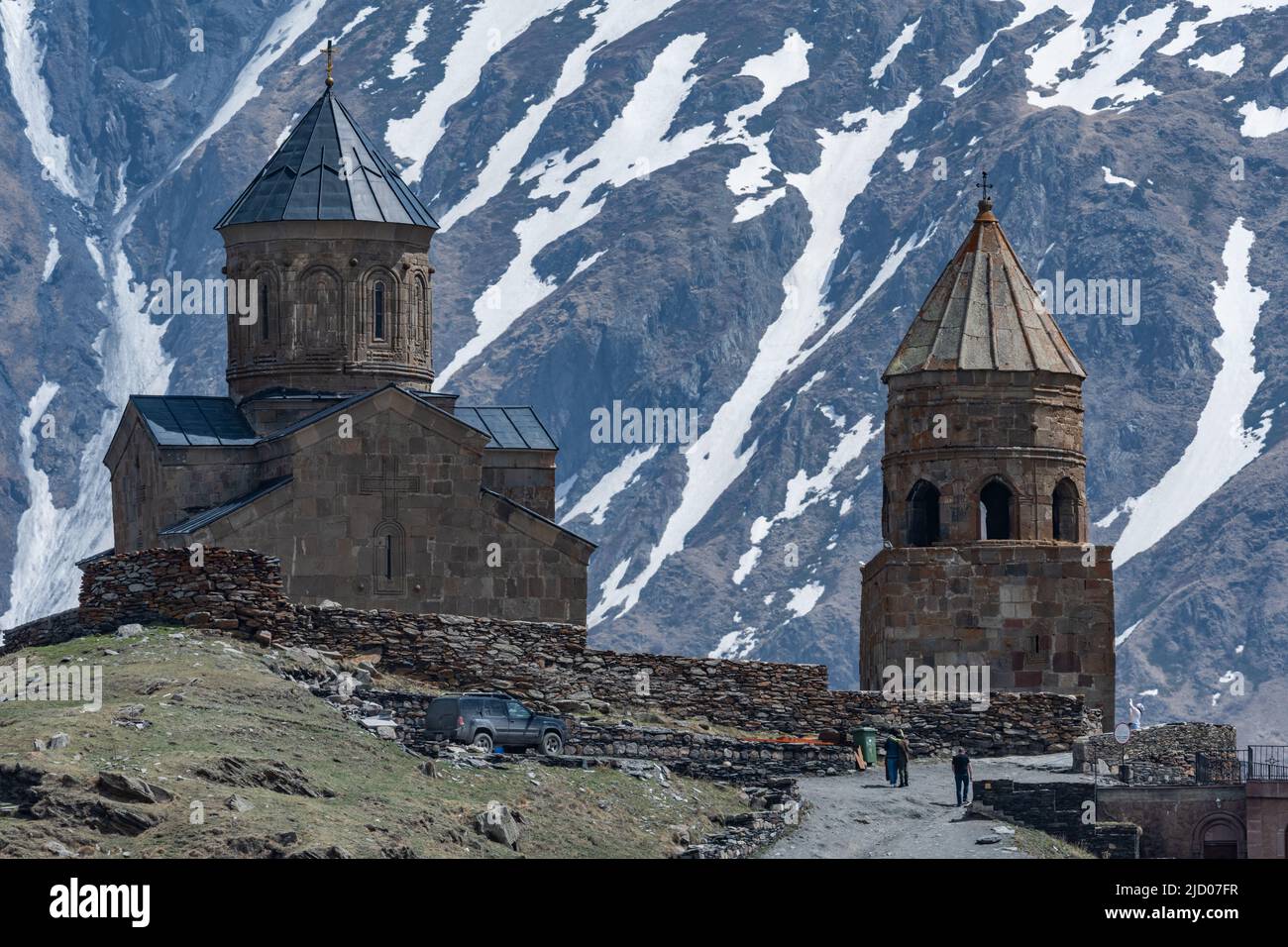The Gergeti Trinity Church, or Holy Trinity Church, situated in the ...