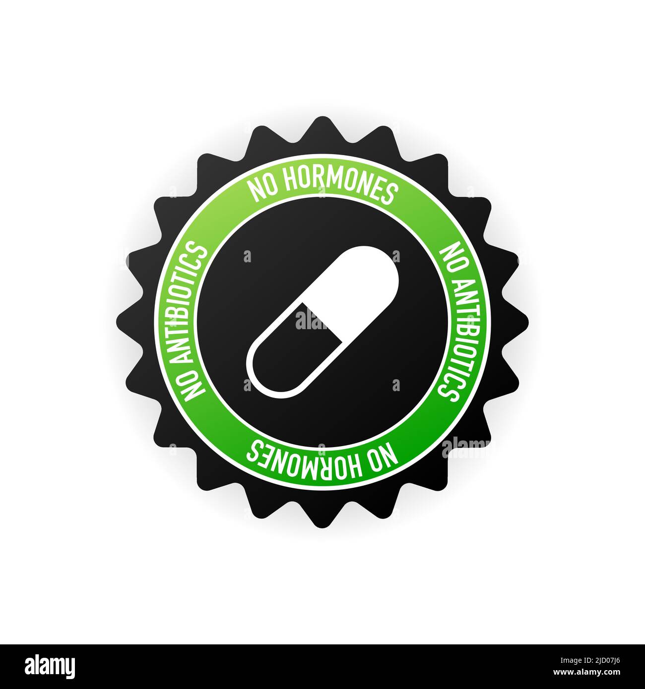 No hormones, no antibiotics green rubber stamp on white background ...