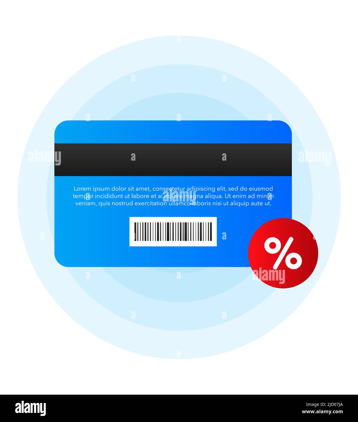 Discount blue card for buying on white background. Vector illustration ...
