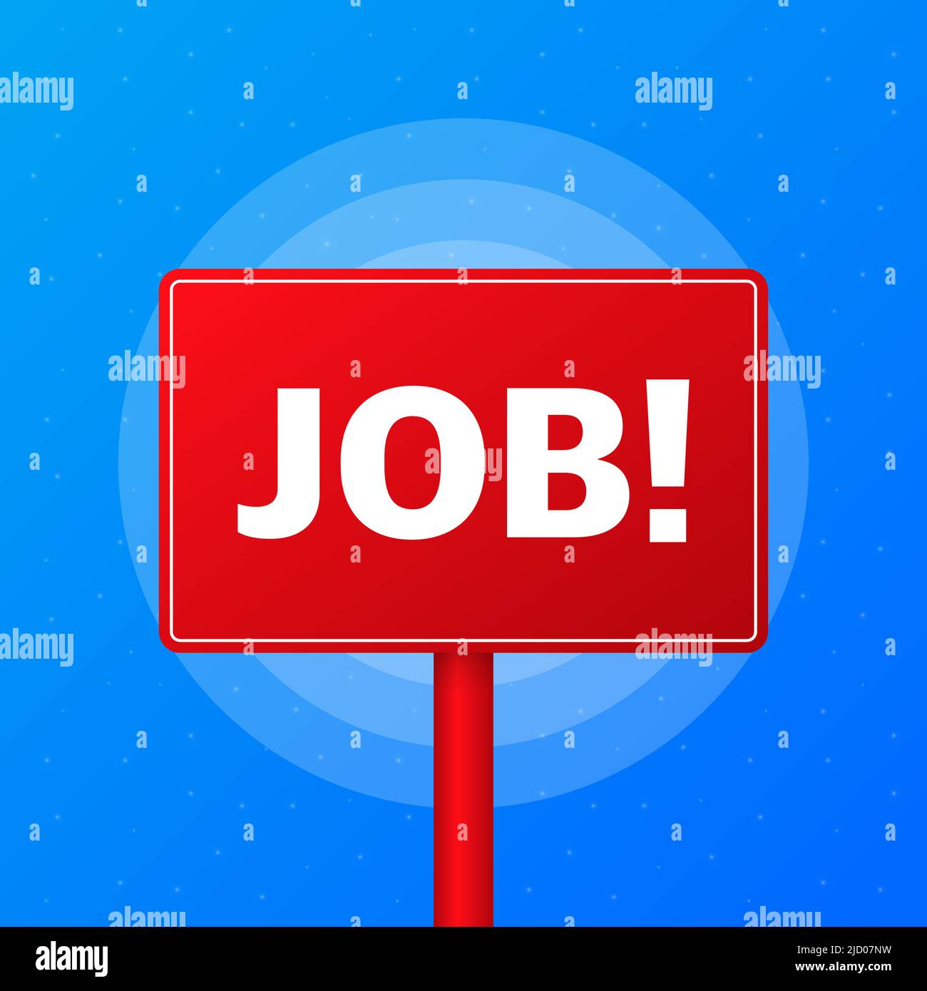 Job realistic red table on blue background. Vector illustration Stock ...