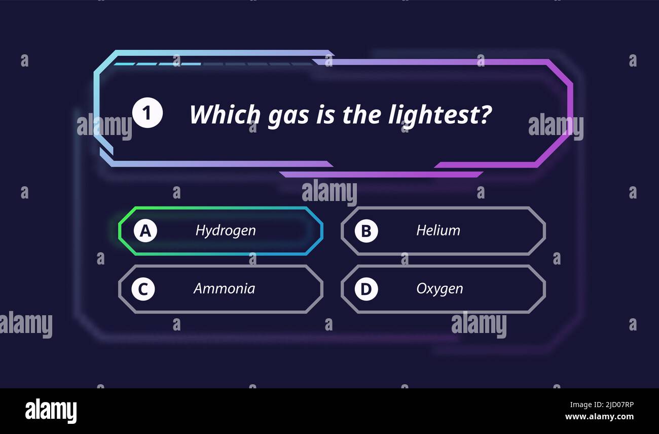 Quiz Questions And Test Menu Choice Vector Ui Background Trivia Quiz