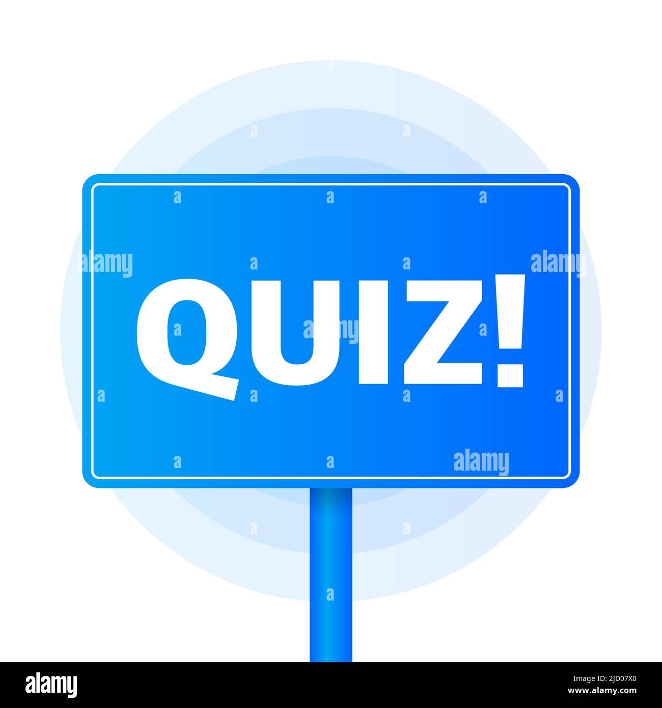 Quiz realistic blue table on white background. Vector illustration ...