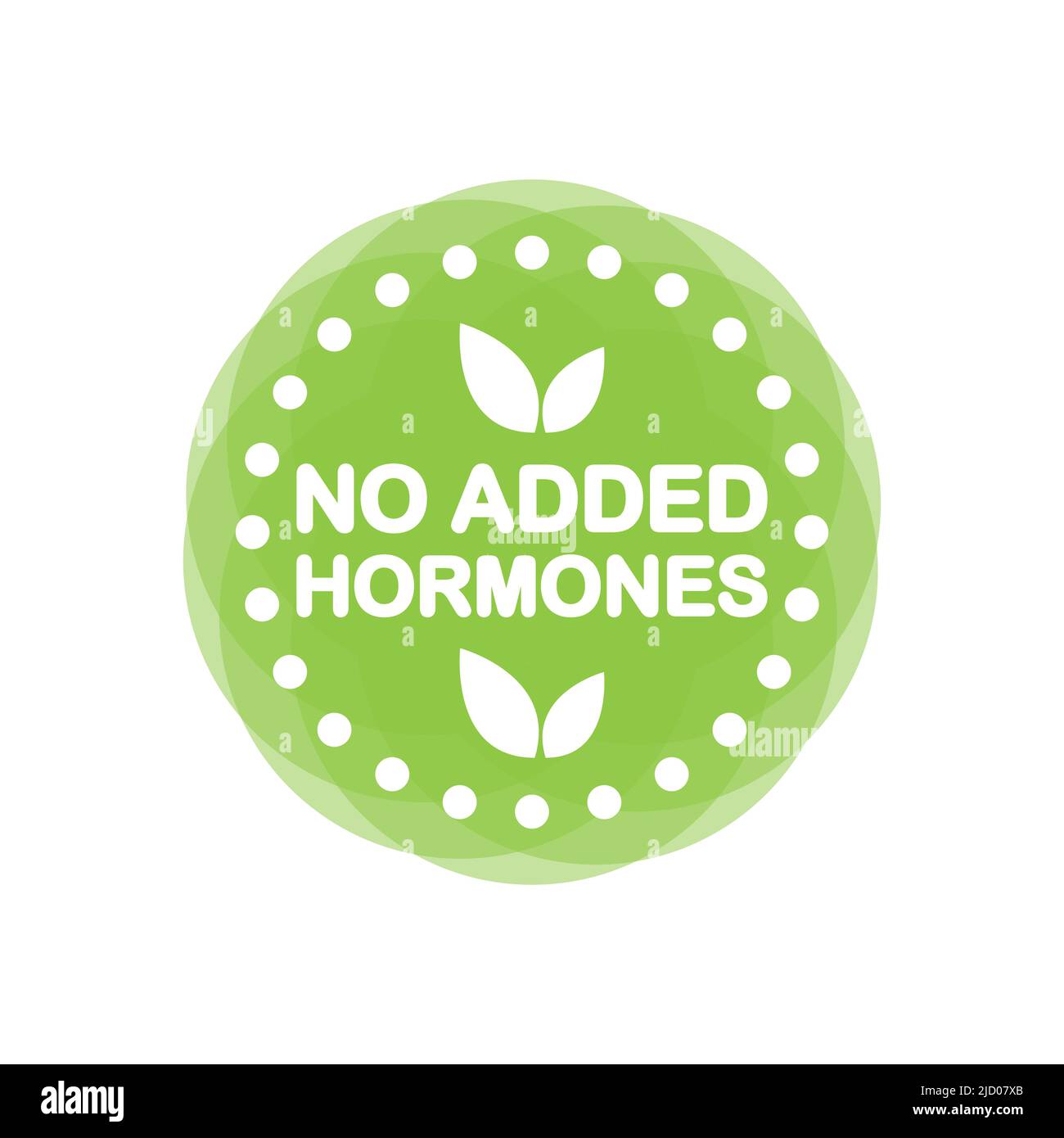 No added hormones green stamp in flat style on white background. Vector ...