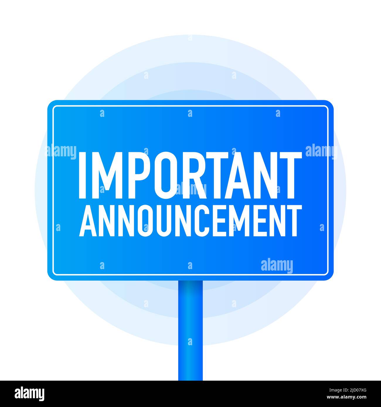 Important Announcement realistic blue table on white background. Vector ...