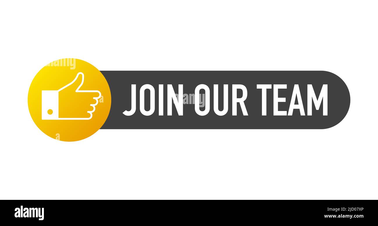 Join our team banner. Flat label. Vector illustration Stock Vector ...