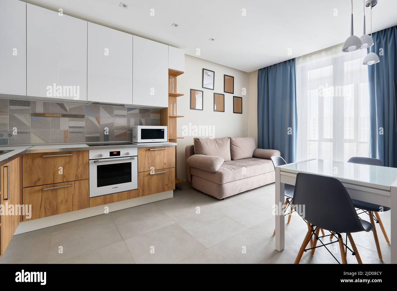 Fragments of a one-room apartment for long-term rent Stock Photo - Alamy