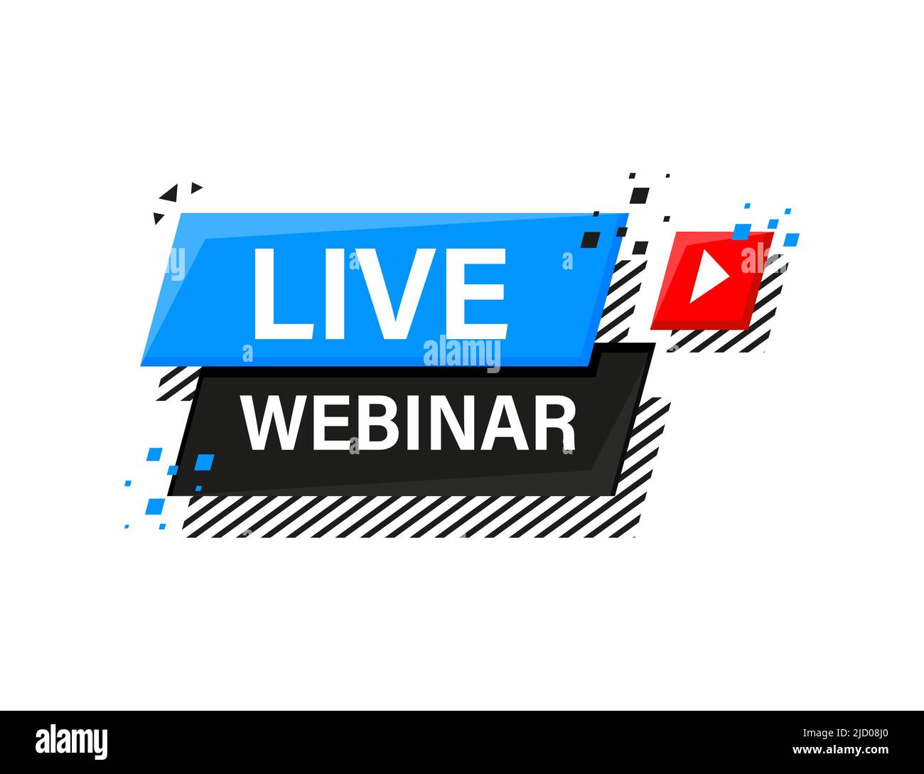 LIve webinar. Flat badge vector illustration on white background Stock ...