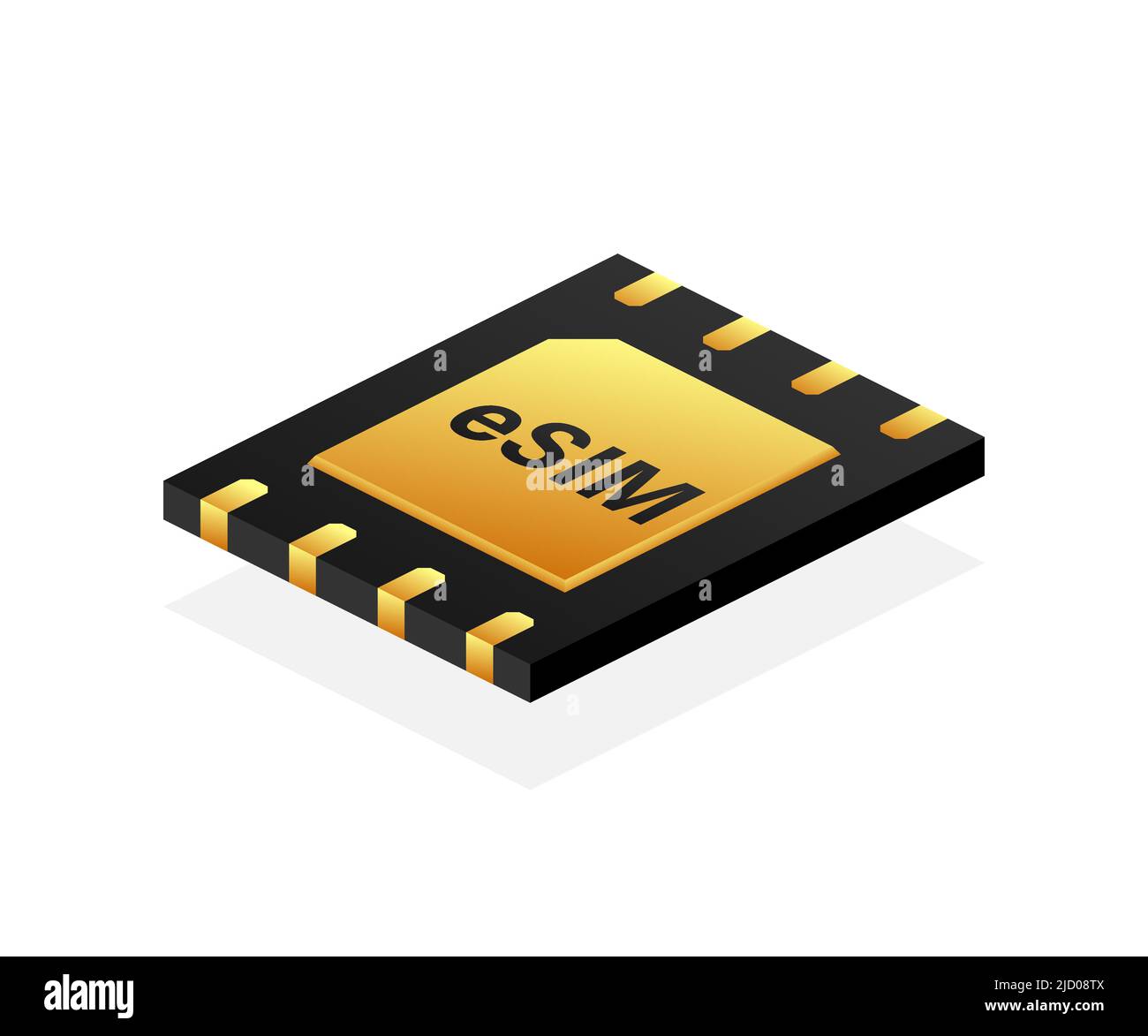 Digital e sim chip motherboard digital chip. Modern icon. White ...