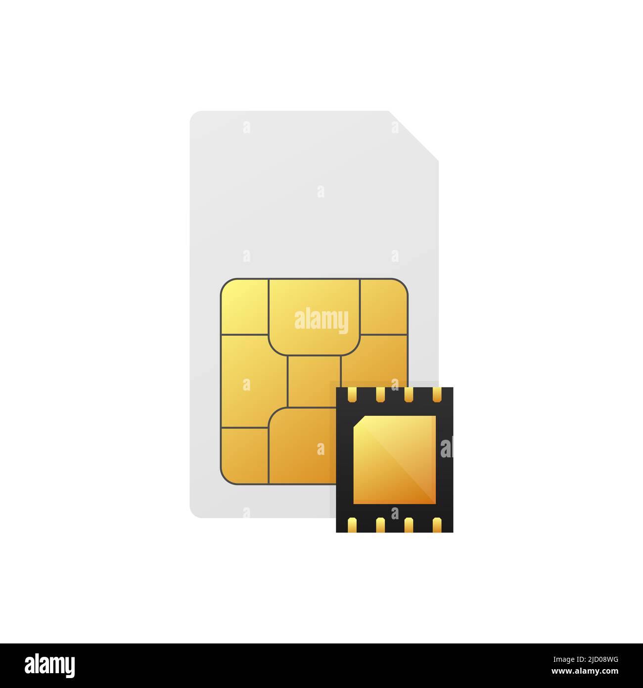 Digital e sim chip motherboard digital chip. Modern icon. White ...