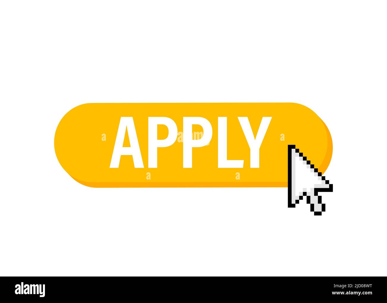 Cool vector Apply button with cursor in flat design. Vector ...