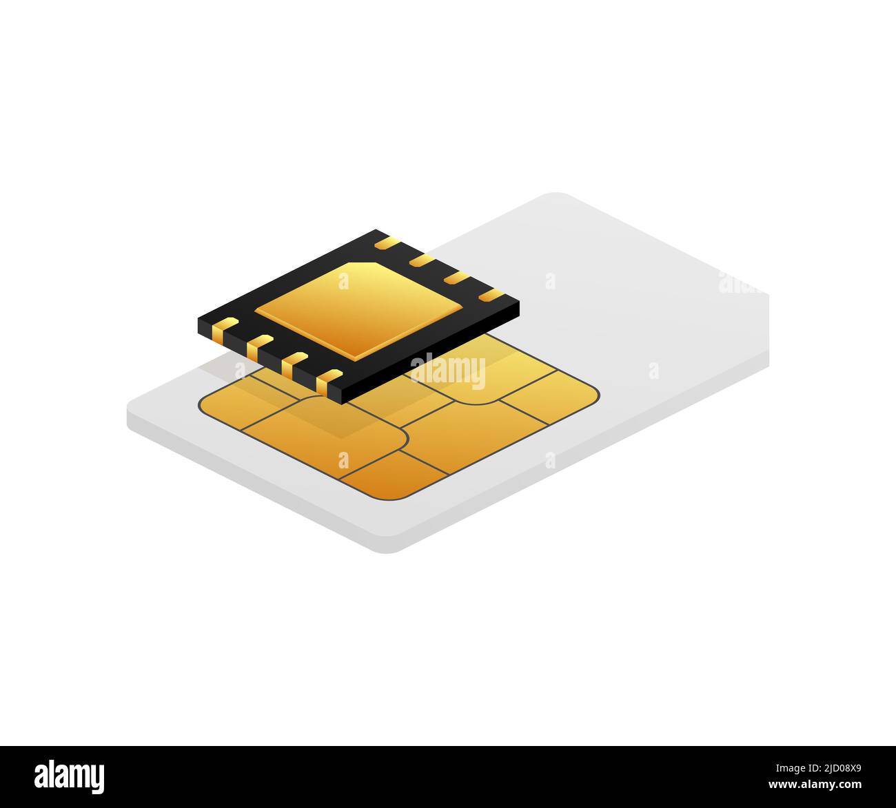 Digital e sim chip motherboard digital chip. Modern icon. White ...