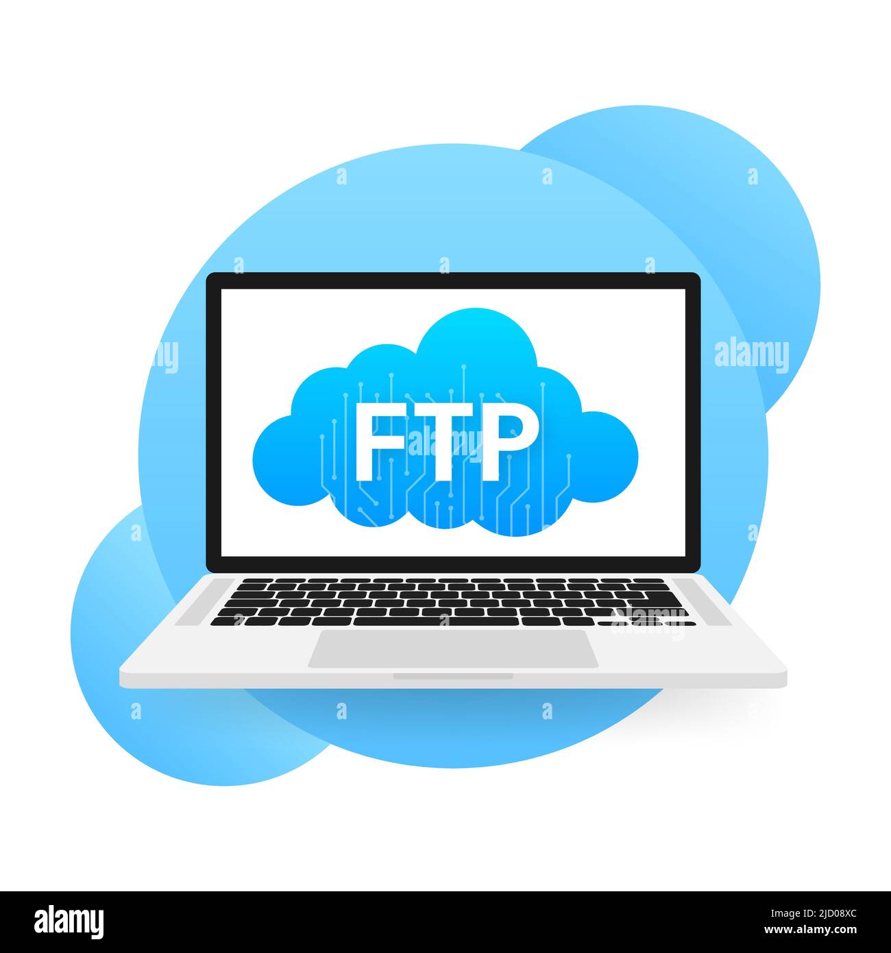 Flat web banner with ftp. Application interface. Technology concept ...