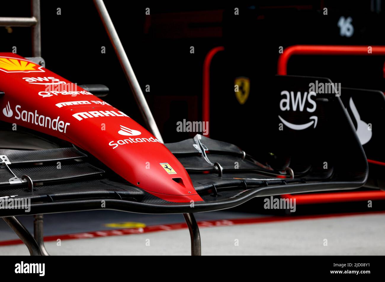 Montreal, Canada. 16th June, 2022. Ferrari F1-75 front wing, F1 Grand ...