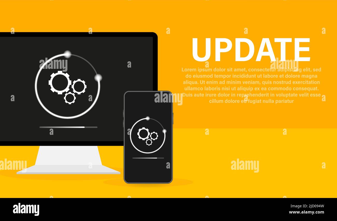 Update progress bar blue background Stock Vector Images - Alamy