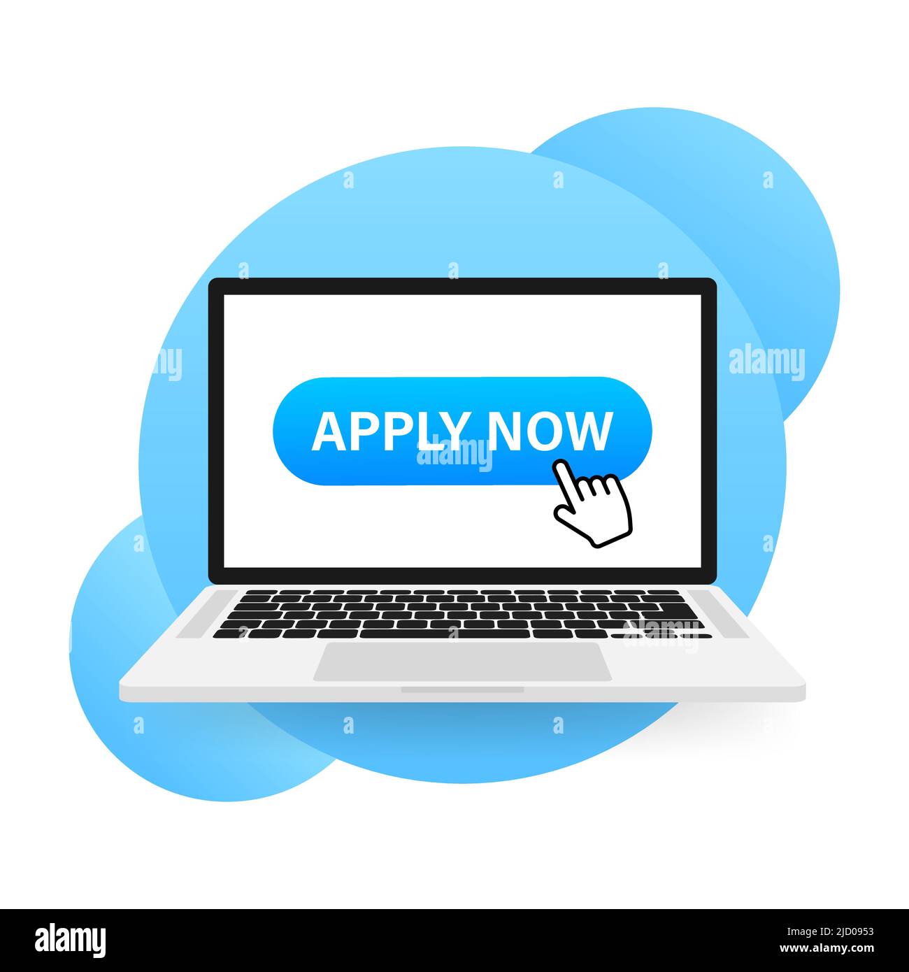 Cool vector Apply button with cursor in flat design. Vector ...