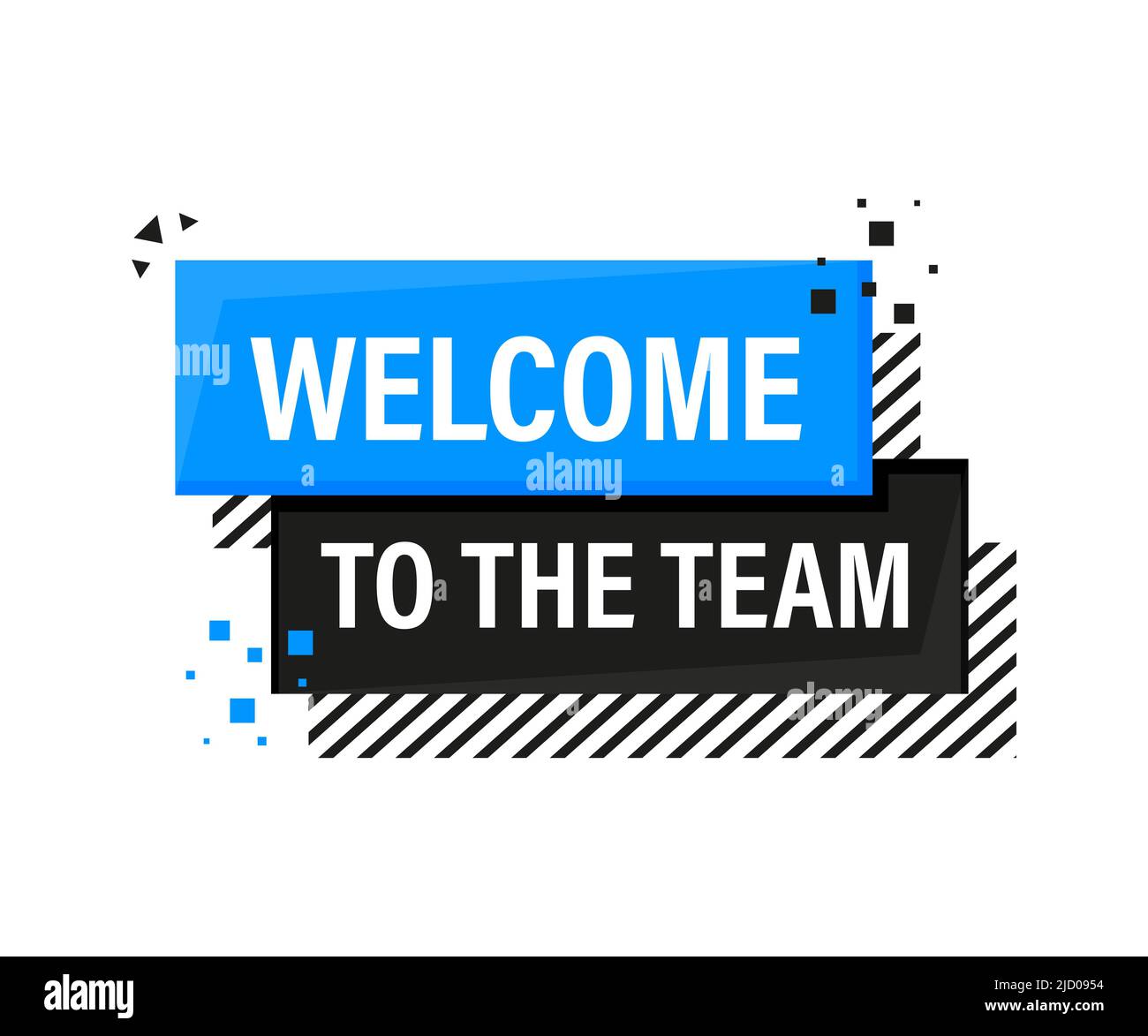 Welcome to the team megaphone blue banner in 3D style on white background. Vector illustration ...