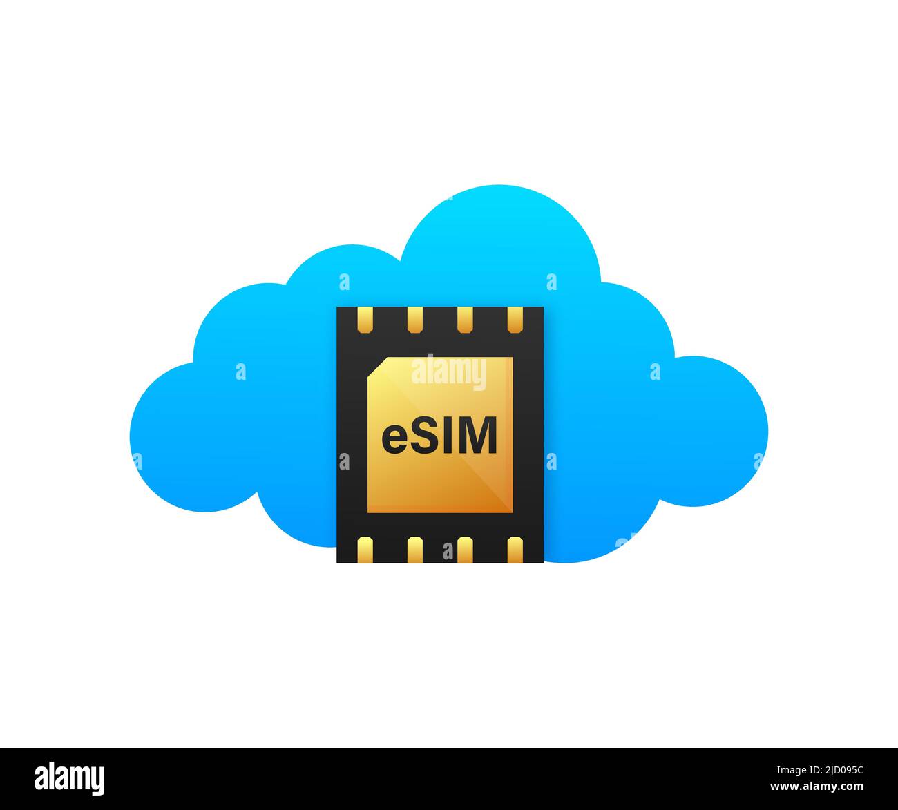 Digital e sim chip motherboard digital chip. Modern icon. White ...