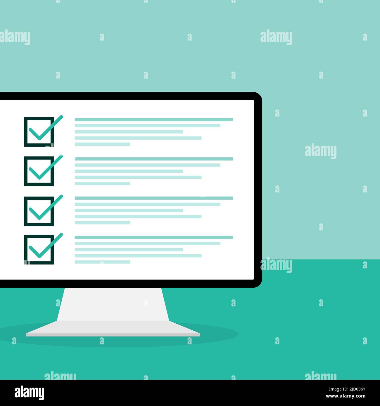 Online exam on green background. Vector illustration Stock Vector Image ...