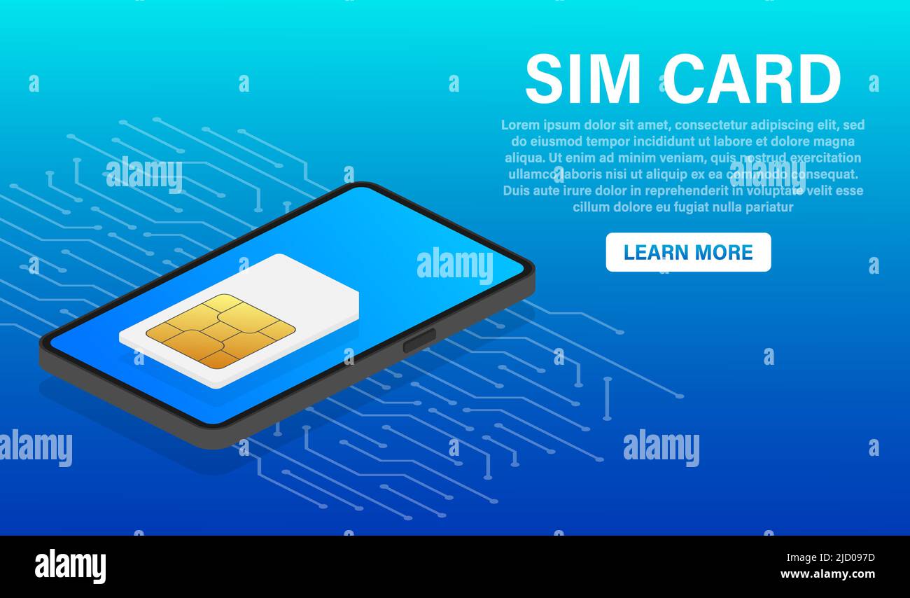 Blue gsm phone sim card Stock Vector Images - Alamy