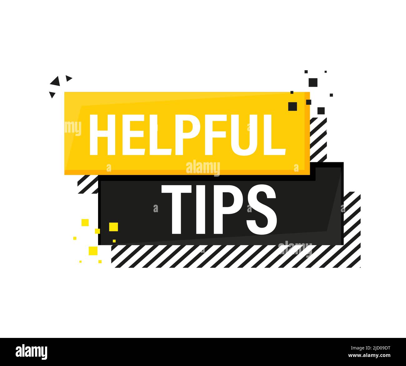 Helpful tips megaphone yellow banner in 3D style on white background ...