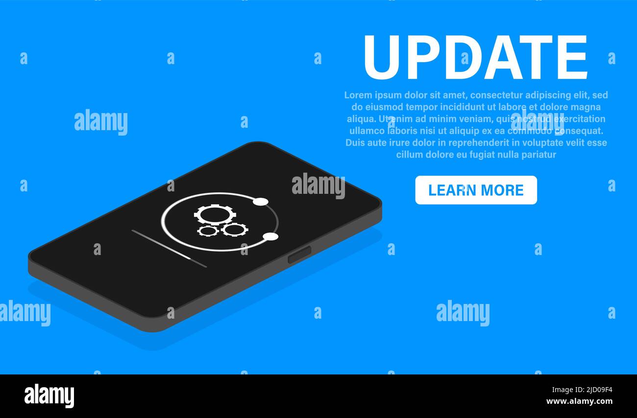 Data update or synchronize with bar process. Update on laptop and smartphone Stock Vector Image ...