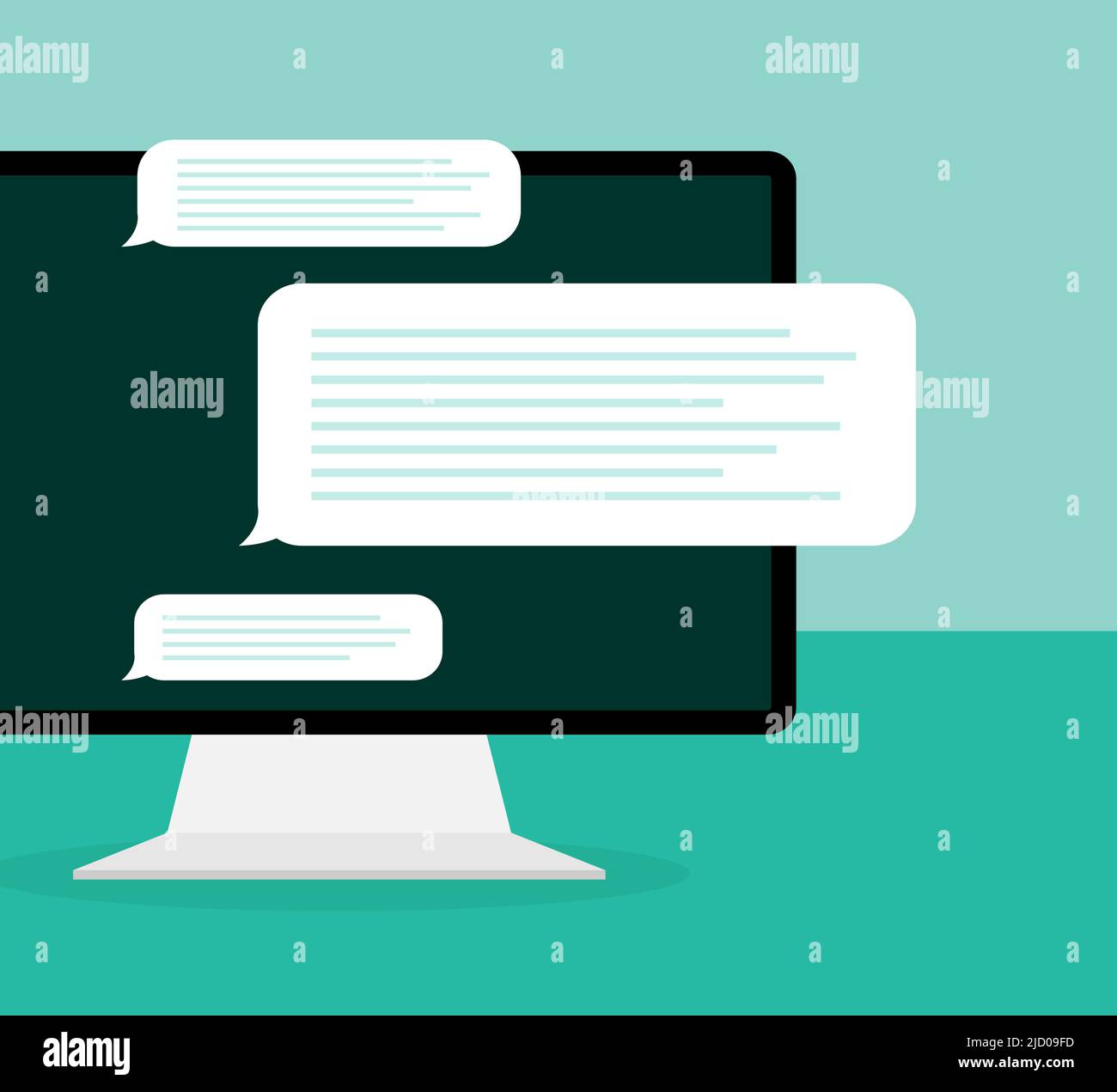 Flat Messages Bubbles. Chat interface. Message bubbles Stock Vector ...