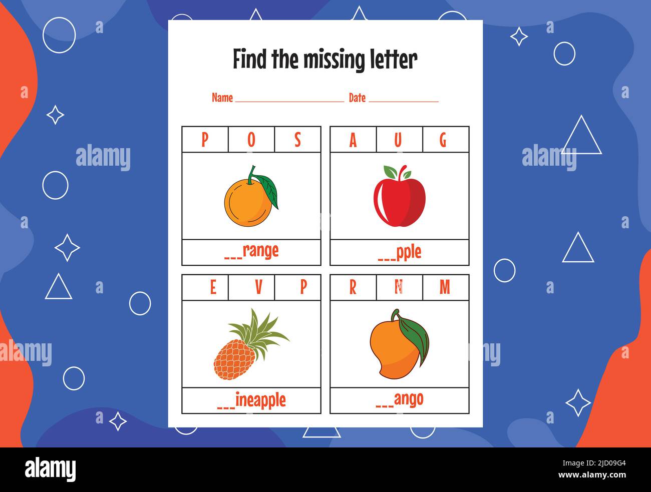 Find the missing letter. Education spelling worksheets for kids ...