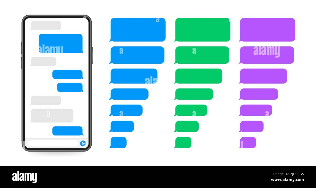 Flat Messages Bubbles. Chat interface. Message bubbles Stock Vector Image & Art - Alamy
