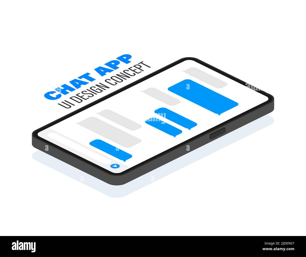 Trendy chat application with Dialogue window. Sms Messenger. Vector ...