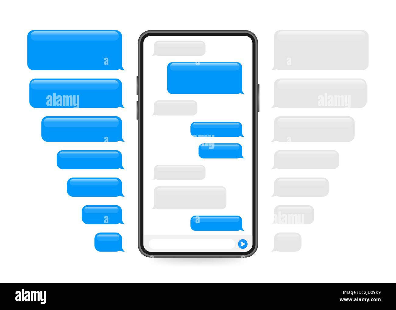 Flat Messages Bubbles. Chat interface. Message bubbles Stock Vector ...