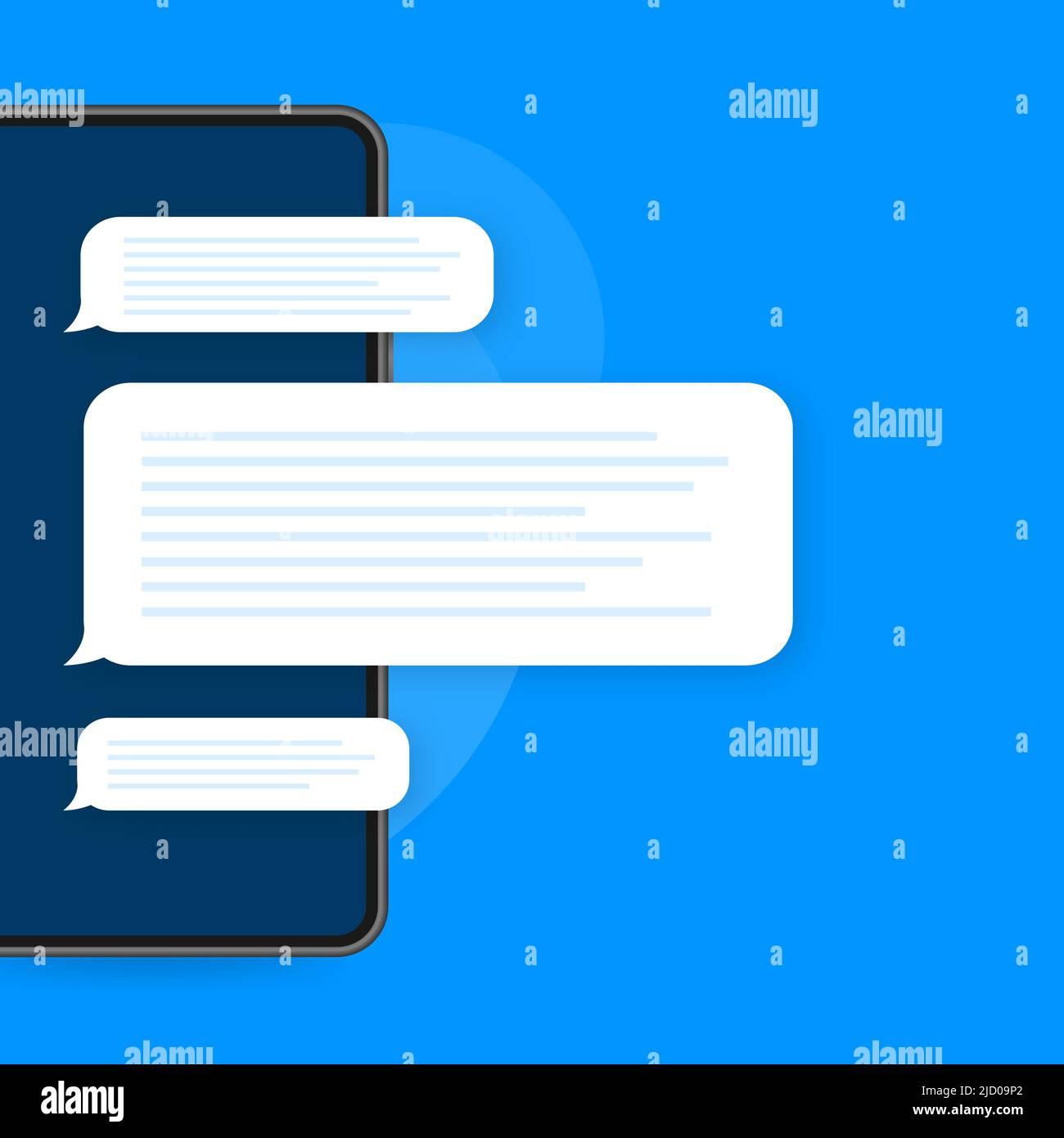 Flat Messages Bubbles. Chat interface. Message bubbles Stock Vector ...