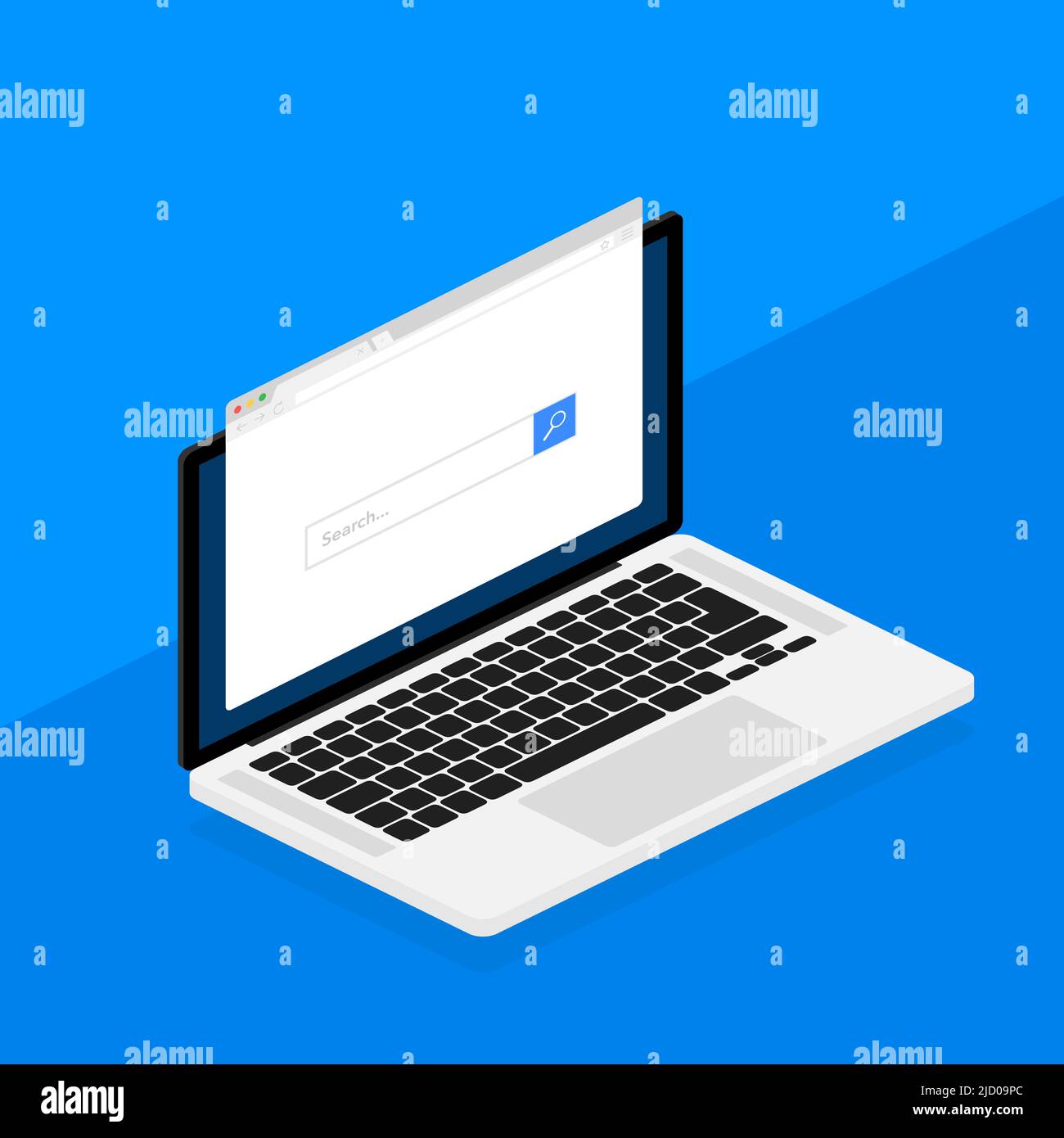 Browser window in laptop vector illustration. Browser or web browser in ...