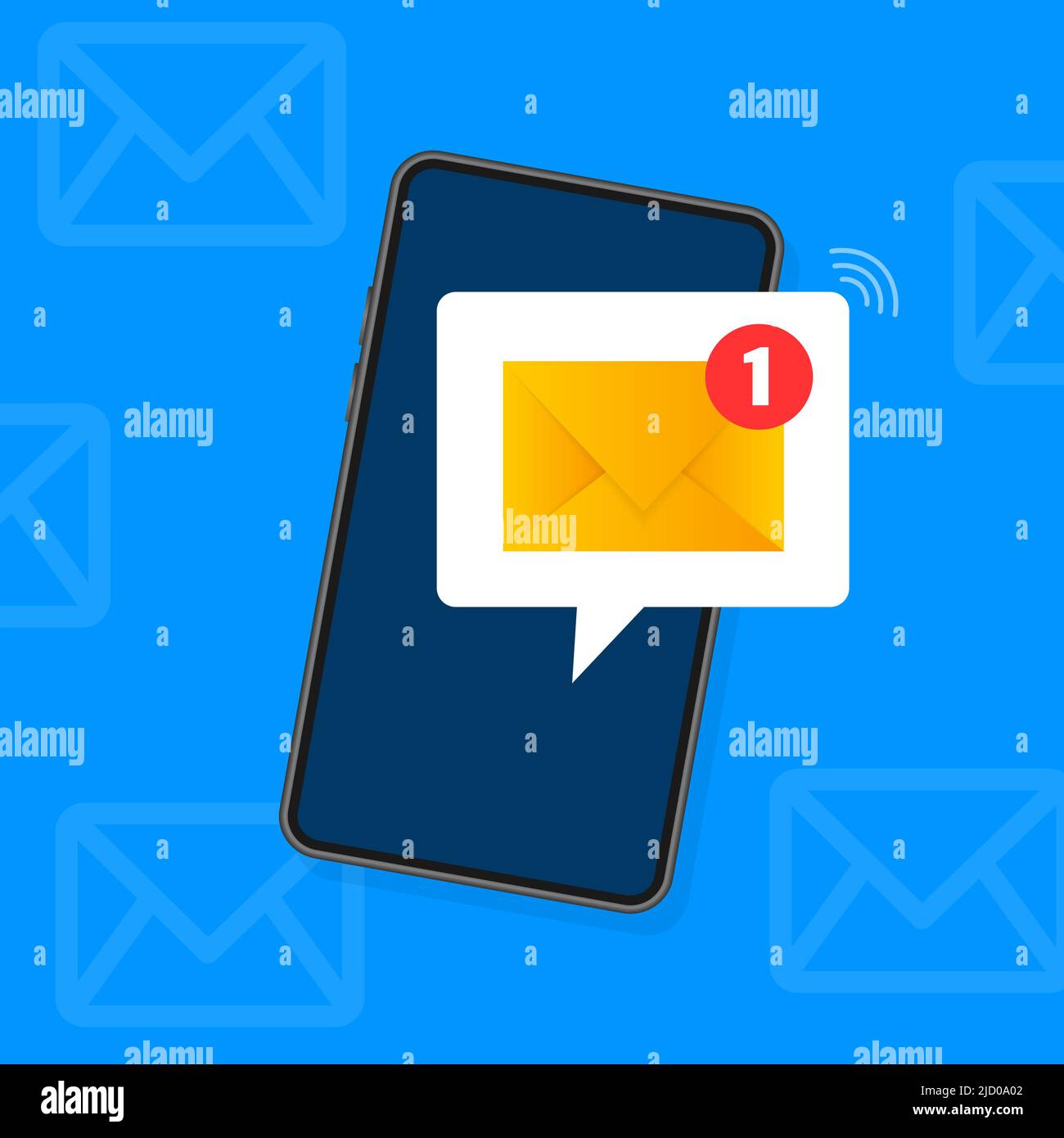 New message icon. Smartphone, mobile, laptop. New nessage in flat style ...