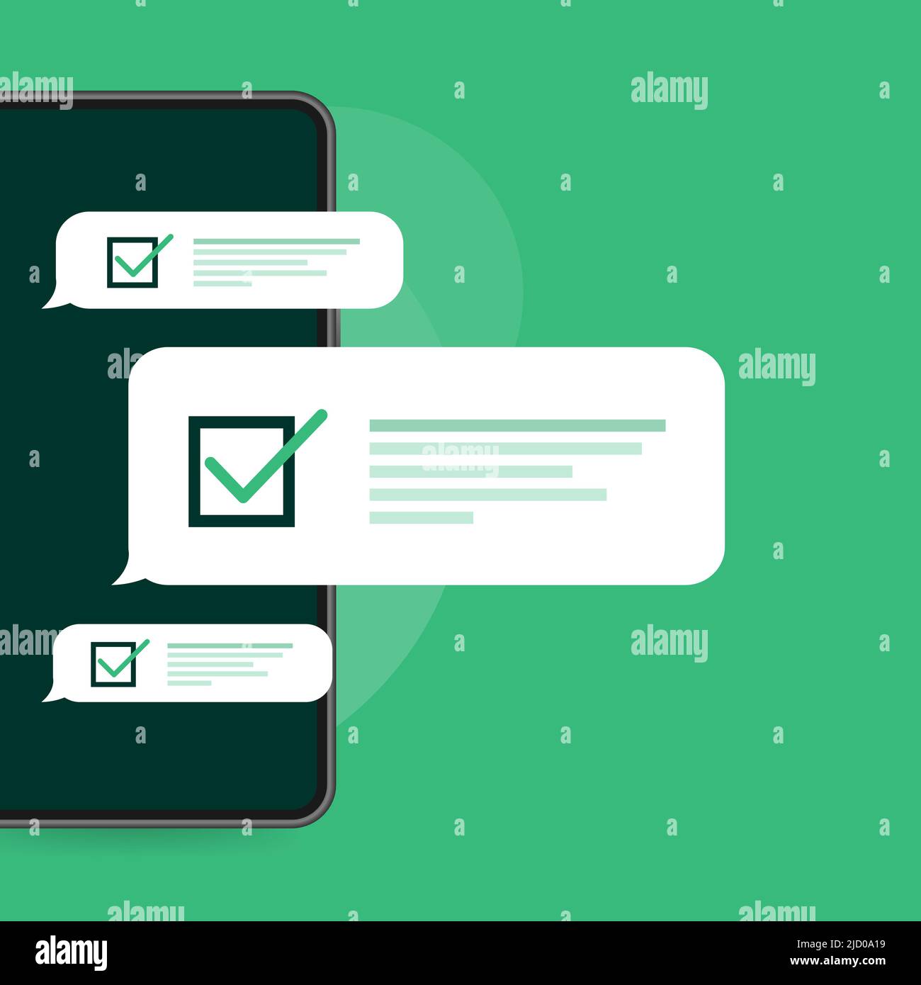Line survey laptop in flat style green background. Vector icon. Vector ...