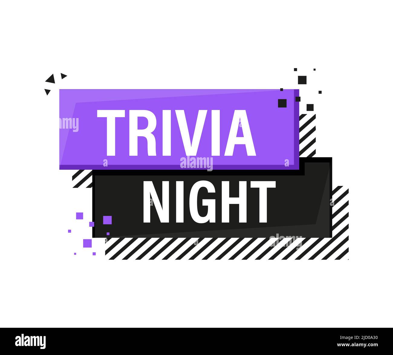 Trivia night banner in 3D style on white background. Vector ...