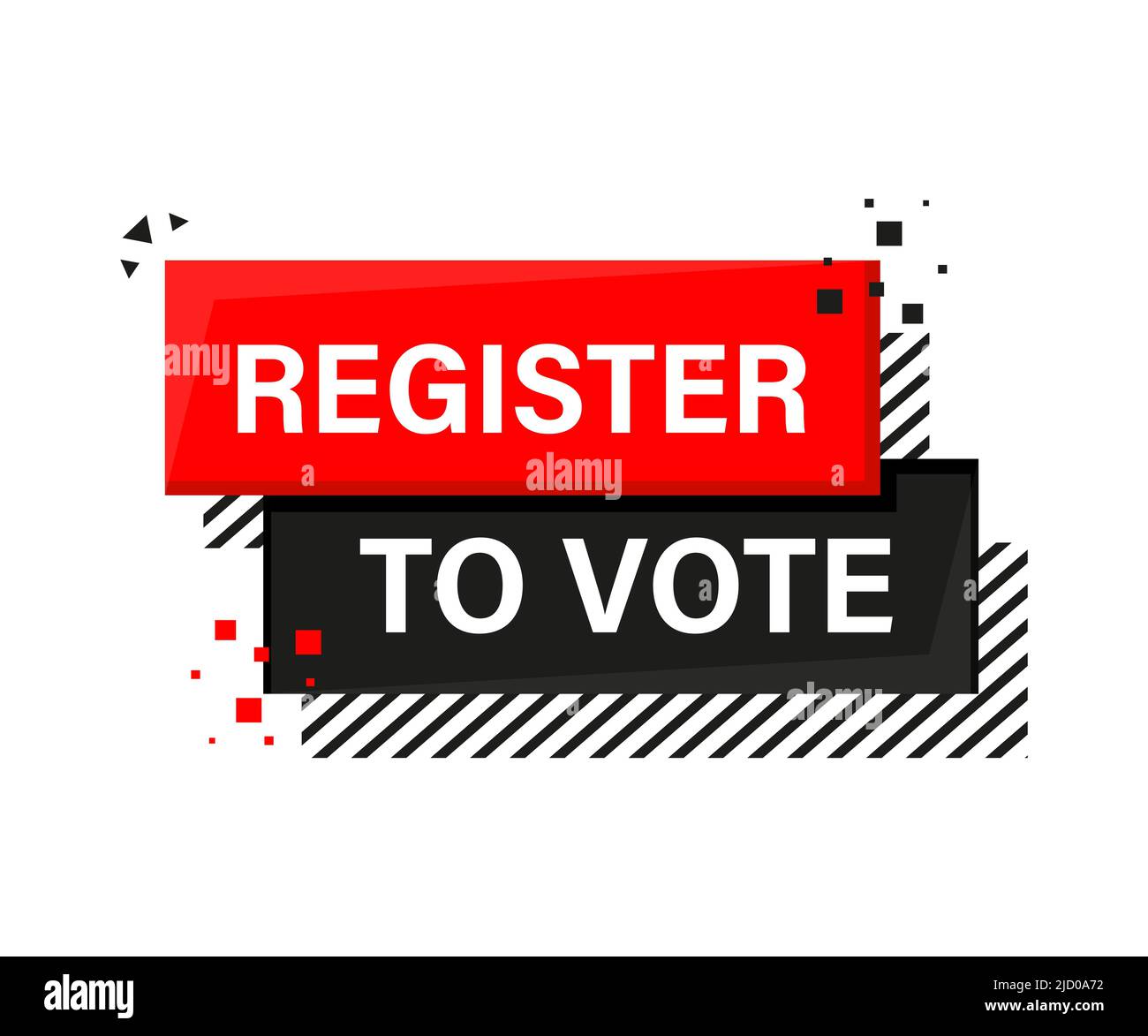 Register to vote megaphone yellow banner in 3D style on white ...