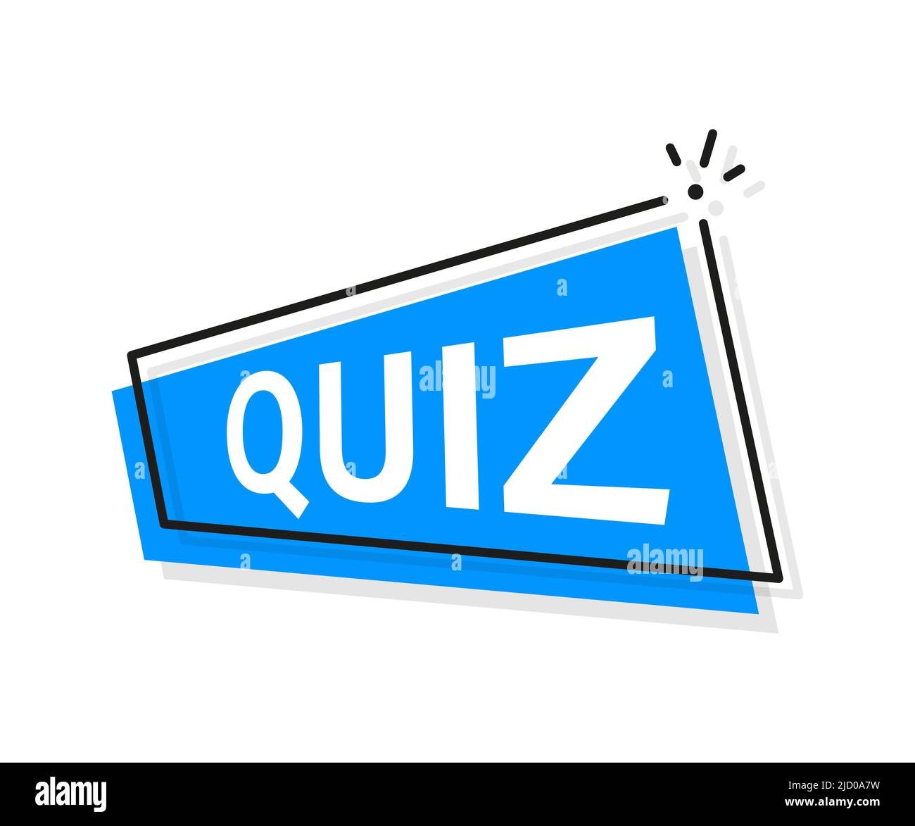 Quiz blue banner in 3D style on white background. Vector illustration ...