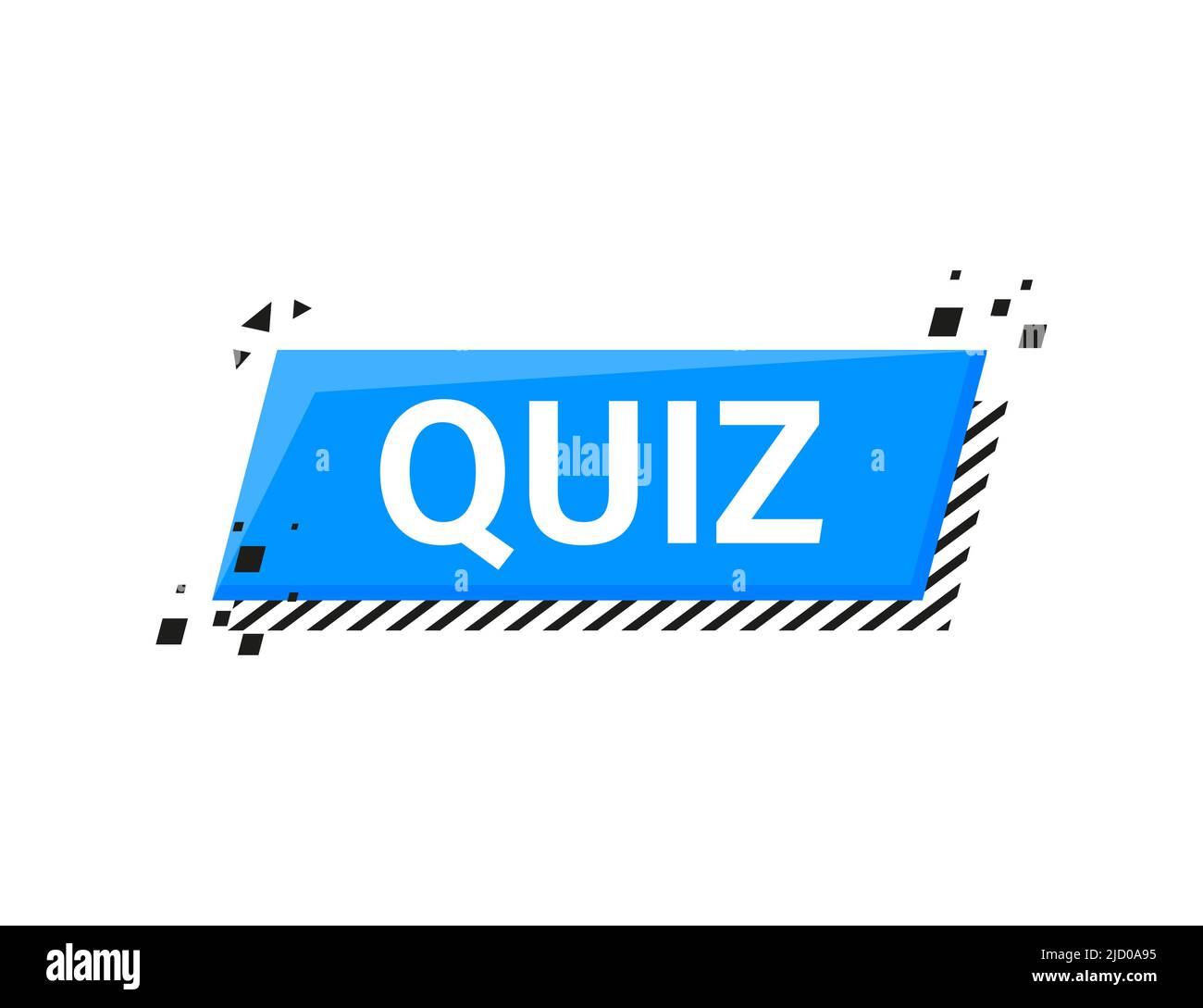 Quiz blue banner in 3D style on white background. Vector illustration ...