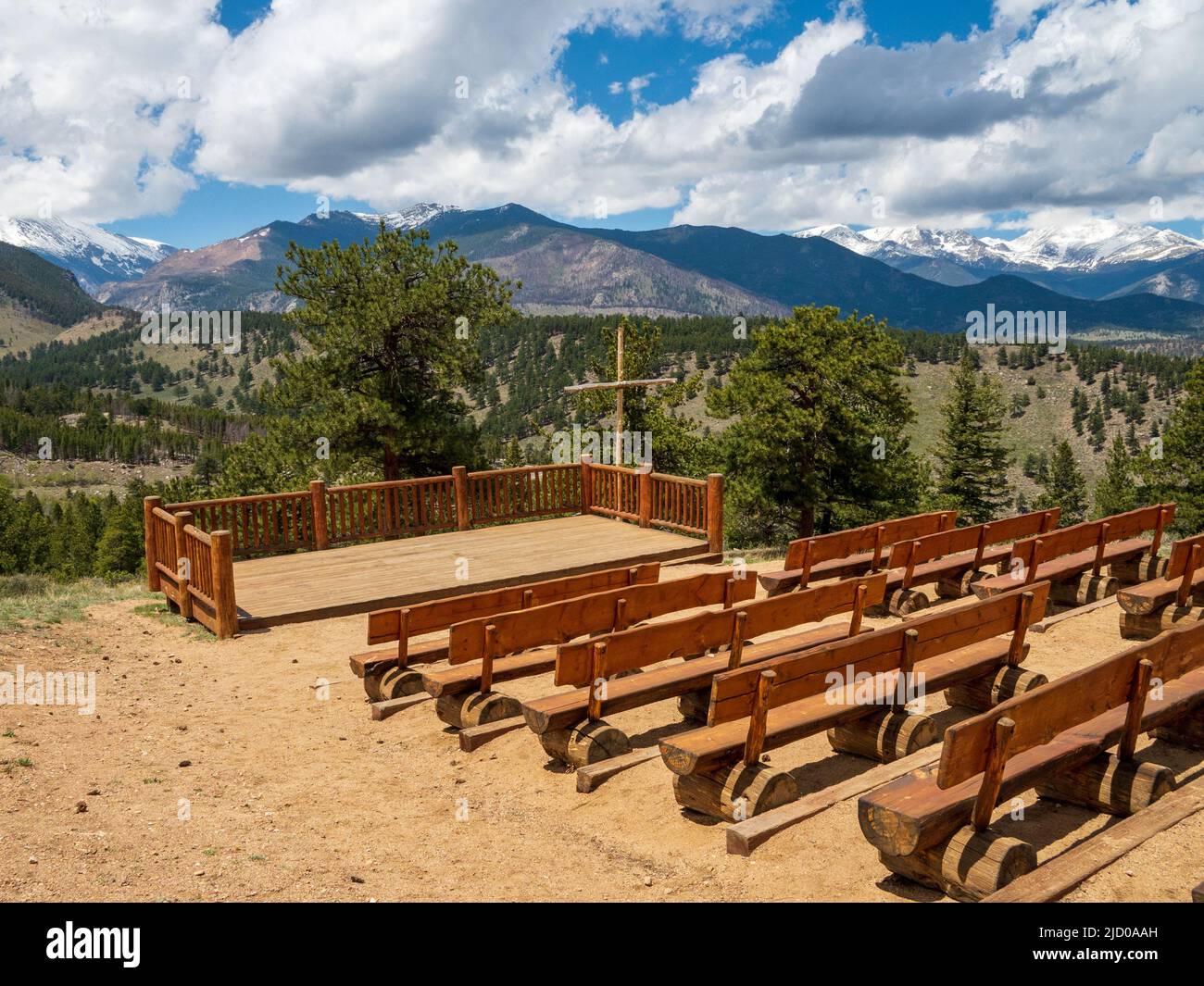 A beautiful scenic outdoor wedding venue sits high atop a ridge ...