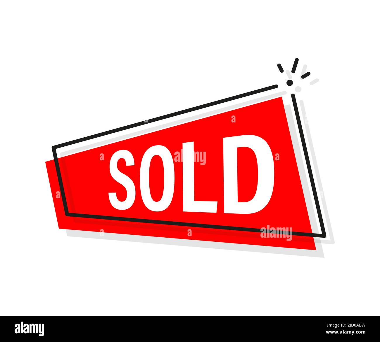 Sold red label on white background. Vector illustration Stock Vector ...